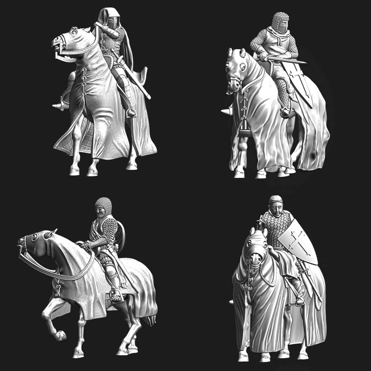 St Lazarus Mounted Leper Knights 28mm (1/56 ) – Studio Historia