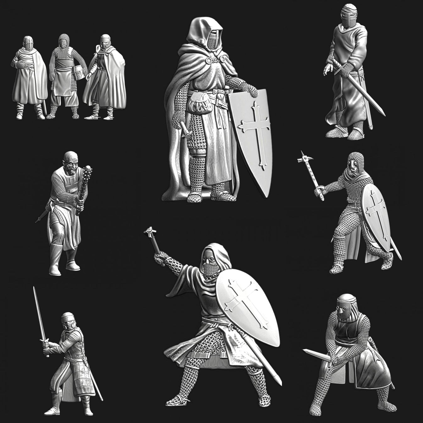 St Lazarus dismounted Leper Knights 28mm (1/56 ). – Studio Historia