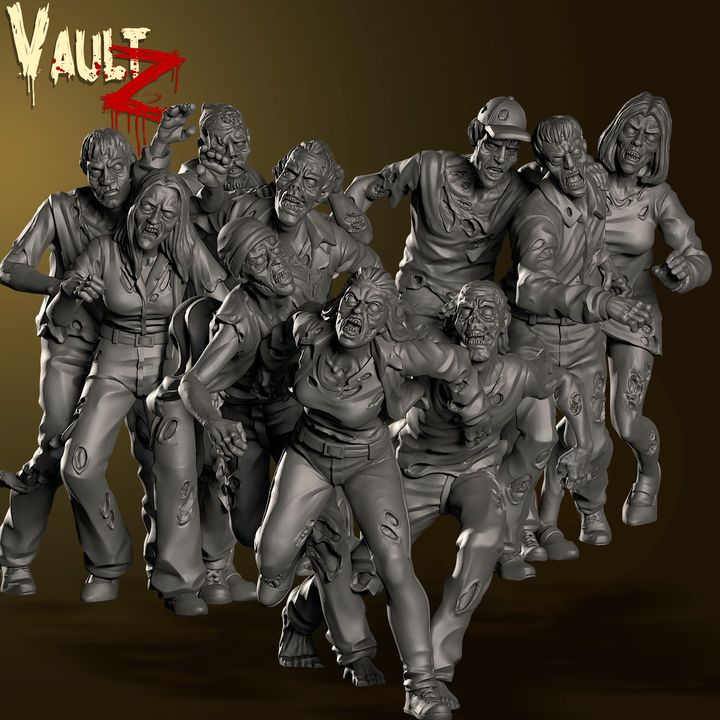 Zombie Horde Pack - Hunter/Mercenary Tier by Vaultz Miniatures – Studio ...