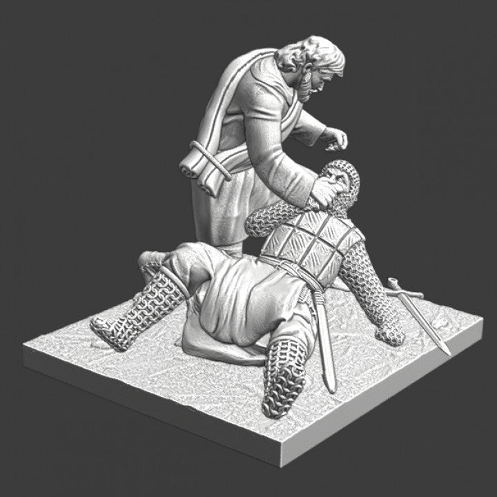 Helping a wounded knight - Medieval diorama – Studio Historia