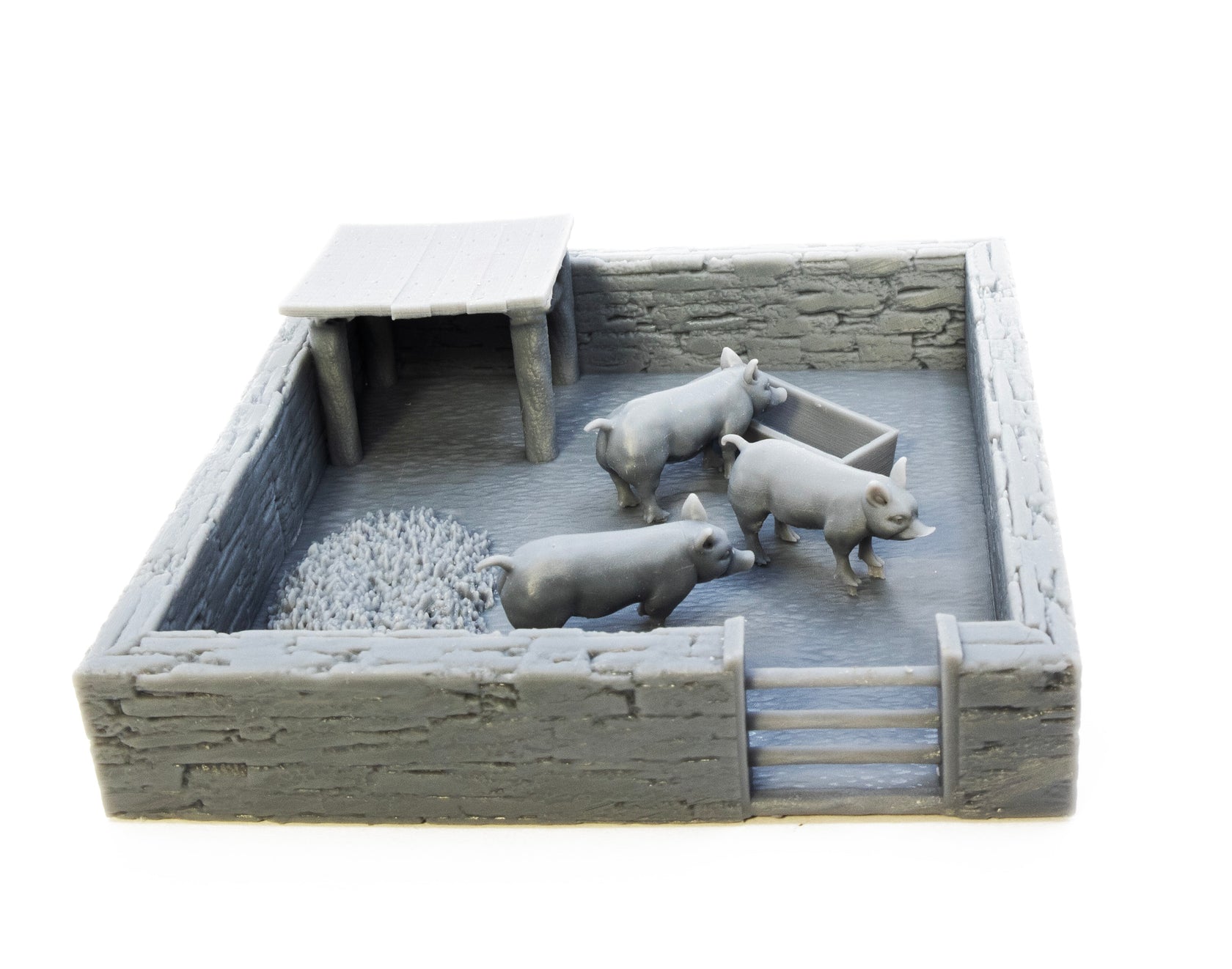 Medieval pigsty with three pigs – Studio Historia