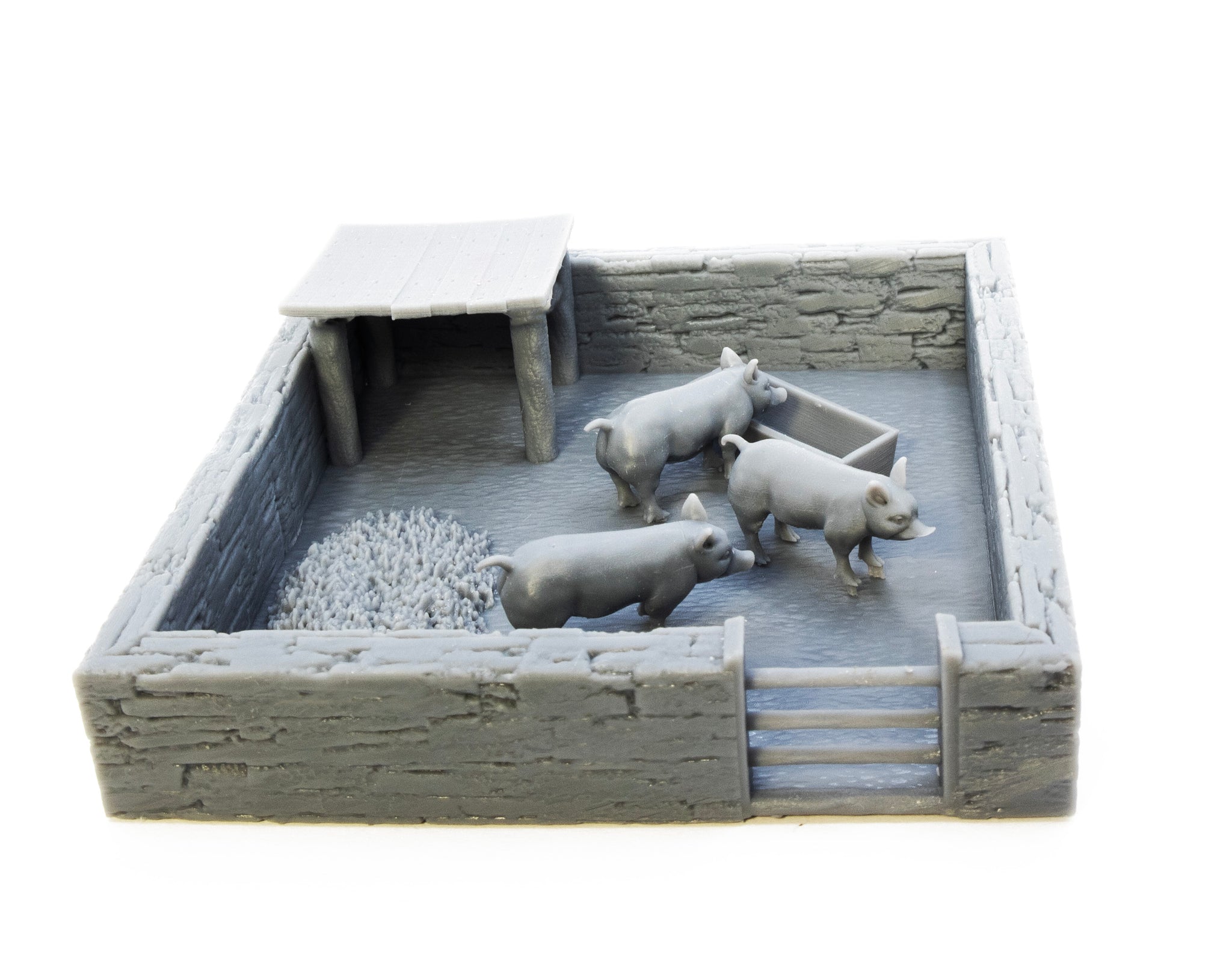 Medieval pigsty with three pigs – Studio Historia