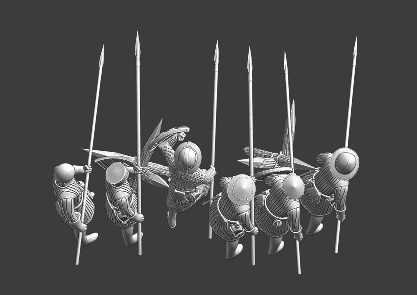 Medieval Footmen Set 1 with Barricade – Studio Historia