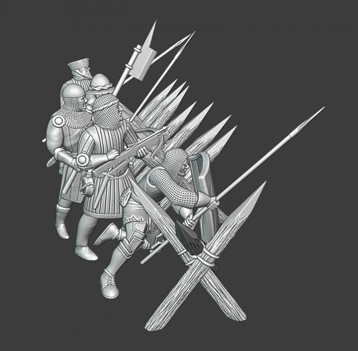 Medieval Footmen Set 2 with Barricade – Studio Historia