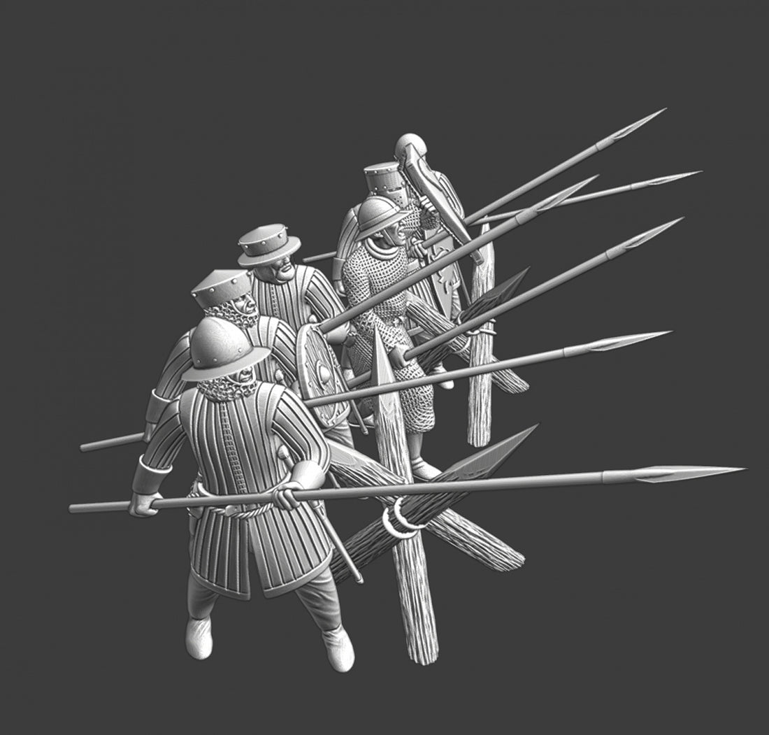 Medieval Footmen Set 1 with Barricade – Studio Historia